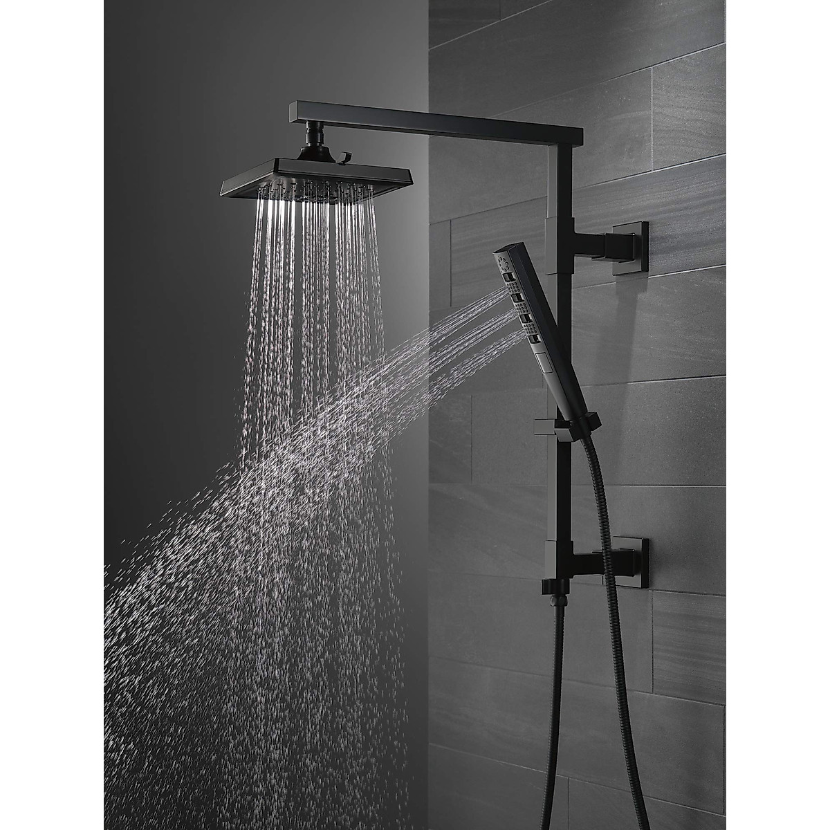 DELTA FAUCET 58410-BL Emerge 18" Angular Shower Column, Matte Black