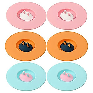 6 PCS Silicone Anti-dust Cup Lids - Food Grade Silicon Mug Cover Heat Resistant Mug Cap, Airtight Cup Cover Reusable Mug Suction Seal Cap for Coffee and Tea