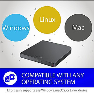 BUFFALO MediaStation 6X Portable Type-C USB 3.2 (Gen 1) Blu-ray Drive/External, Plays and Burns Blu-Rays, DVDs, and CDs. Compatible with PC/Mac Laptops and Desktops.