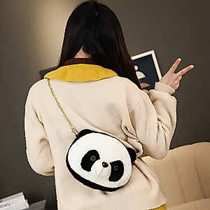 Panda Purse, Panda Shoulder Bag Plush, Stuffed Plush Bag Panda Backpack Plush, Travel Satchel Wallet Cosmetic Storage Bag for Girls Gift (Panda)