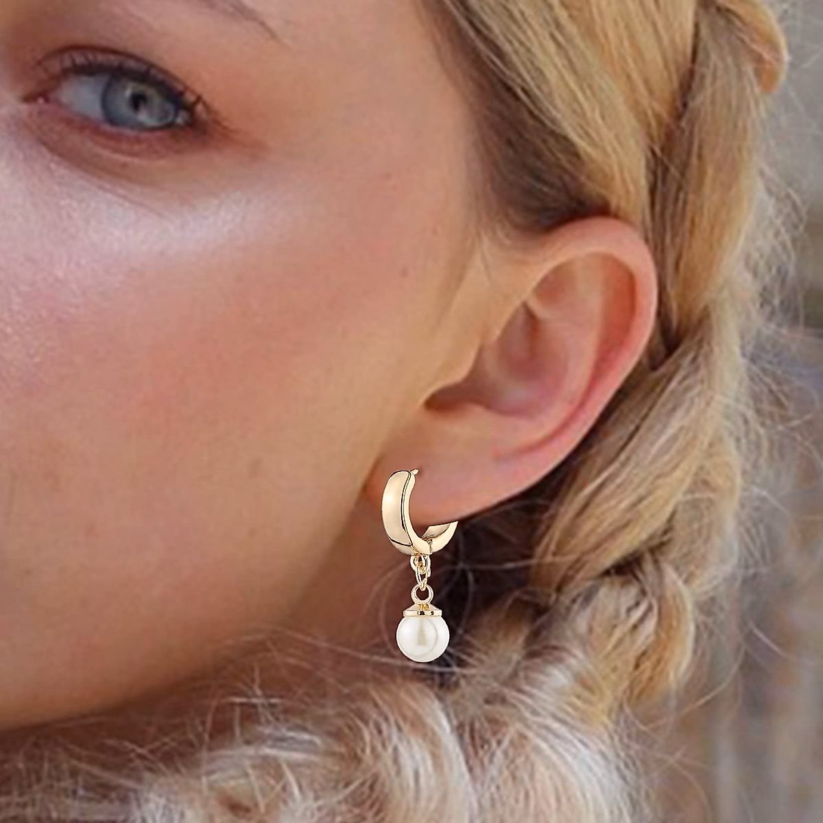 9 Pairs Gold Chunky Hoop Earrings Set for Women, 14K Plated Twisted Huggie Earring Hypoallergenic, Lightweight Thick Open Hoops Jewelry Gifts. (B-9 Earrings)