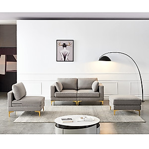 LCH Convertible, L Shaped Reversible Chaise, Sectional Sofa Couch for Small Space, Grey