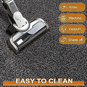 Mibao Dirt Trapper Door Mat for Indoor&Outdoor, 48" x 72", Grey Black,Washable Barrier , Heavy Duty Non-Slip Entrance Rug Shoes Scraper, Super Absorbent Front Door Mat Carpet