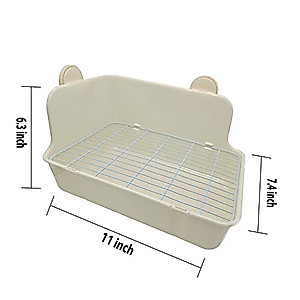 Rabbit Litter Box, Corner Litter Bedding Box, Pet Toilet for Small Animals, Rabbit, Guinea Pig, Chinchilla, Ferret, Galesaur, 11.02 Inches (Pink)