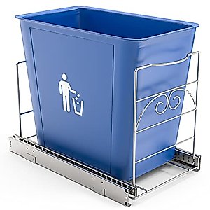 Eazy2hD Pull Out Under Cabinet, Cabinet Trash Can Pull Out Kit , Kitchen Trash Garbage Can & Bin for Under Counter Cabinet, Rquires a 13”W X 23”D Cabinet Opening,Trash Can Not Included
