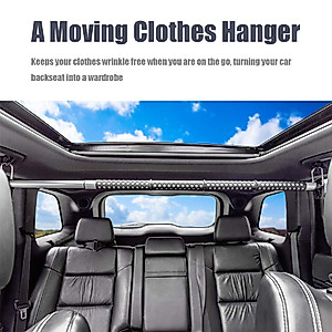 MICTUNING Car Clothes Hanger Bar Expandable 36 to 65 inches Retractable Vehicle Cloth Rack Hanger Rod for Car Truck RV SUV Road Travel - Coat Hanger Hold up to 60lbs