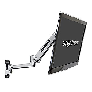 Ergotron – LX Sit-Stand Single Monitor Arm, VESA Wall Mount – for Monitors Up to 42 Inches, 7 to 25 lbs – Polished Aluminum