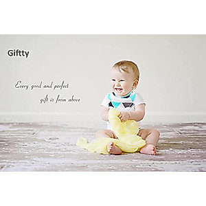 Teething Bibs Baby Bibs Bandana Drool Bib with BPA-Free Silicone Teether for Boys & Girls, Babies & Toddlers by Giftty (5-Pack)