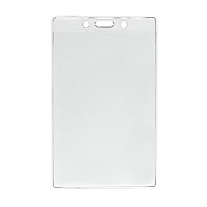 Premium Heavy Duty 3 1/4 X 5 Extra Large ID Badge Holder - Clear Vinyl 3x5 Vertical Card Sleeve for Name Badges, Sporting Events and Trade Shows by Specialist ID