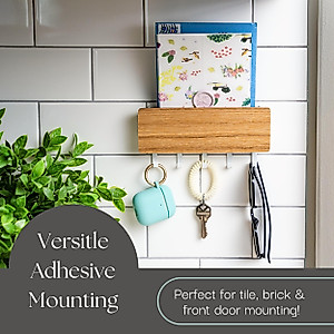 EZENTIAL Key Holder Wall Mount, Self Adhesive Key Hooks, Mail Organizer and Key Rack for Wall, Small Key Hanger for Wall Decorative, Stick on Key Rack, Adhesive Entryway Key Holder