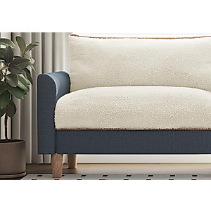 Woyomeub Couches for Living Room 82.5" Oversized 3 Seater Loveseat Sofa Teddy Fleece Fabric Sleeper Sofas