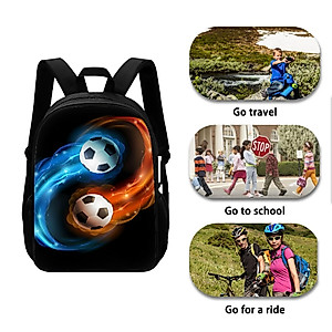 Mumeson Teenagers Backpack Bookbag Soccer Print Daypack for Sport Outdoor Travel Double Zipper Closure Schoolbags Back to School 17 inch Backpacking