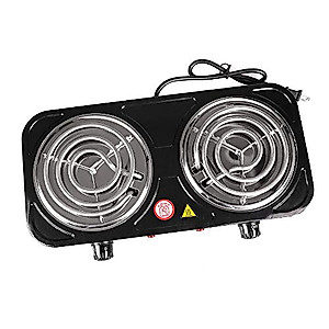 Boshen Portable Electric Double Coil Burners Countertop Hot Plate Home Outdoor Automatic Temperature Control