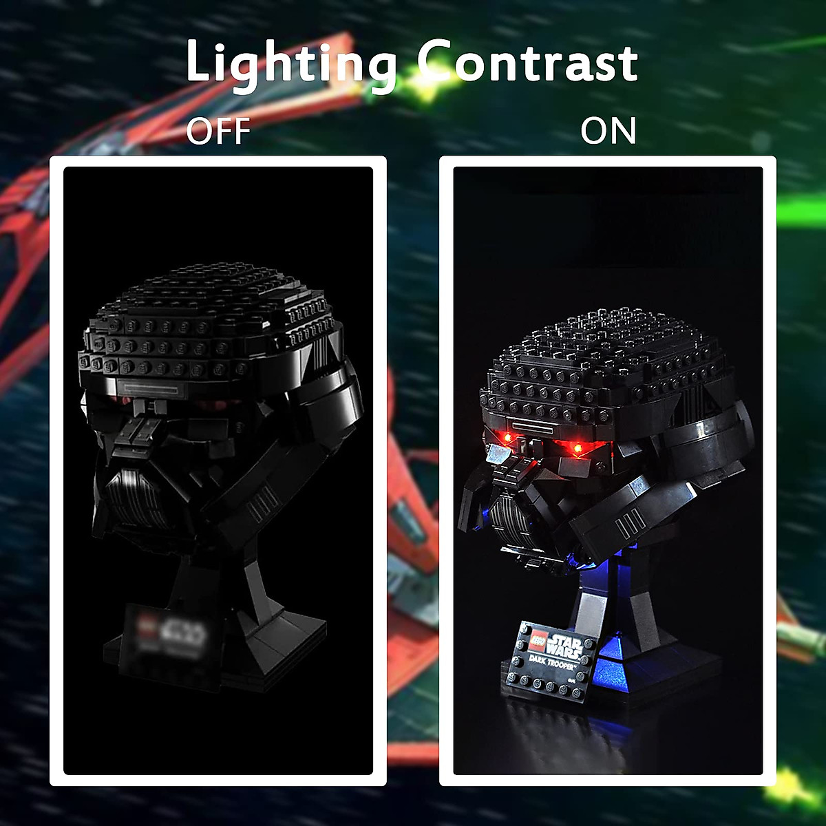 LED Light Set for Lego Dark Trooper Helmet 75343 (NOT Included The Lego Sets)