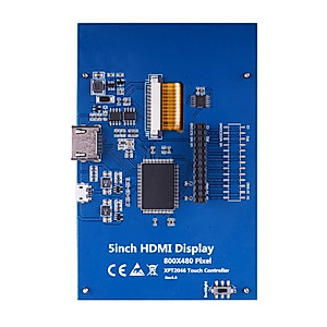 Longruner Raspberry Pi Touch Screen with Case, 5 Inch TFT LCD Display HDMI Module 800x480 for Raspberry Pi 3 2 Model B and RPI 1 B+ A BB Black PC Various Systems （with Protective Case）