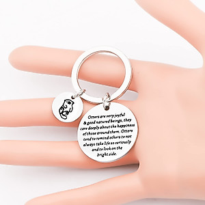 bobauna Otter Keychain Sea Animal Jewelry Otter Lover Gift Otters Are Very Joyful And Good Natured Beings (otter bright side keychain)