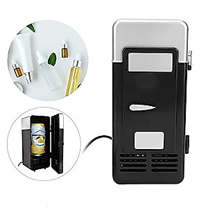 Mini Fridge, Portable Car Fridge USB Hot Cooler Freezer Food Skin Care Products Storage Small Fridge Compact Cool Fridge For Cola Coffee In The Car Office Desk & College Dorm Room Bedroom