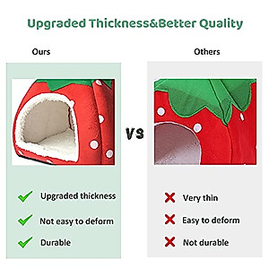 Tierecare Guinea Pig Hideout 2 Pack Guinea Pig Bed Hamster House Cage Accessories Cozy Hide-Out for Hedgehog Ferret Chinchilla&Other Small Animals