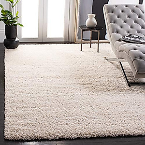 SAFAVIEH California Shag Collection Area Rug - 8' x 10', Ivory, Non-Shedding & Easy Care, 2-inch Thick Ideal for High Traffic Areas in Living Room, Bedroom (SG151-1212)