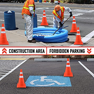 Nazret Collapsible Traffic Cones | Safety Cones 4 Pcs Set | 18" Orange Cones for Parking | Construction Cones | Traffic Cones for Parking Lot, Parking Cones for Drivers Training