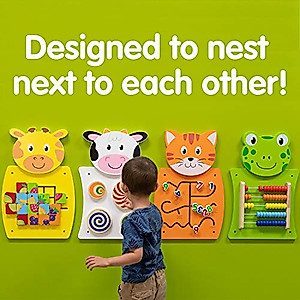 SPARK & WOW Giraffe Activity Wall Panel - 18m+ - Toddler Activity Center - Wall-Mounted Toy - Busy Board Decor for Bedrooms, Daycares and Play Areas