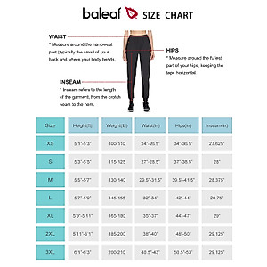 BALEAF Hiking Pants Women Joggers Workout Athletic Lightweight Running Travel Track Pants Quick Dry 2 Zipper Pockets Black L