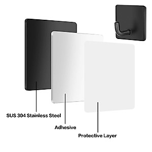 Adhesive Hook Black 4 Pack