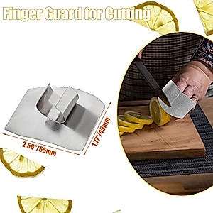 Suiwotin 4pcs Stainless Steel Finger Protector for Cutting, Metal Finger Guard for Chopping Vegetables, Kitchen Finger Guard for Dicing and Slicing (Single Finger)