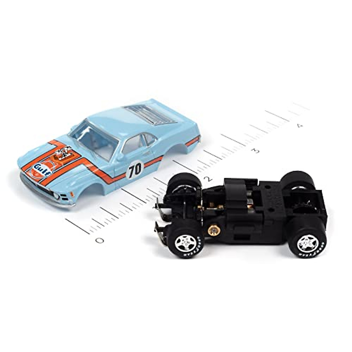 Auto World Super III 1970 Ford Boss Mustang (Gulf Blue) HO Scale Slot Car