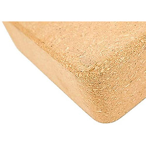 Cork Yoga Blocks, 2 Pack, with 1 Black Yoga Strap, 9”x6”x3”, High Density Solid Natural Cork Yoga Brick with Comfortable Edge to Improve Balance, Strength and Flexibility