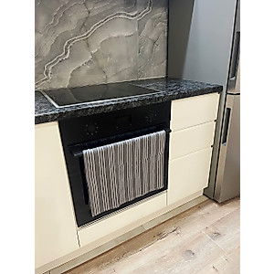 Akma's textile 100% Natural Cotton Kitchen Towels (17”x 28”, 3 Pack), Set of 3 Waffle Weave Tea Towels, Highly Absorbent Cloth Dish Napkins, Quick Drying Dish Towels, Classic Cloth Napkins, Dark Gray