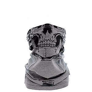 BENCHMARK FR Flame Resistant Face Mask Neck Gaiter - CAT2 (Skully, Gray)