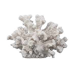 Decorative Sea Coral - White Medium Coral - 3.5in T x 4.5in W x 4in D - Faux Coral Reef Décor - Resin Coral Décor - White Coral Decoration - Coral Branch Décor - Coral Home Decoration