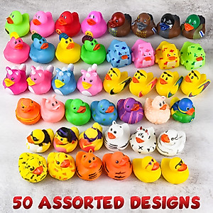 Rubber Ducks for Jeep Ducking 50 PCS Assorted Rubber Ducks for Duckies Games, Jeeps Ducking / Cruise Ships and Bath / Pool Play - Small 2 Inch Rubber Duck