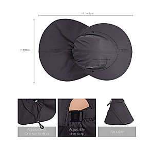 Camptrace Wide Brim UPF 50+ Hiking Fishing Gardening Hat with Neck Flap Sun Protection Outdoor Safari Hats for Women Nylon