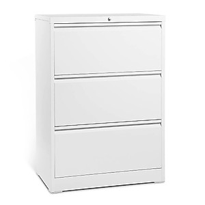 Aobabo 3 Drawer File Cabinet 28In Wide,White