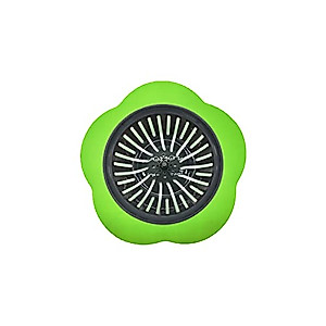 Tisnveky Sink Strainers for Kitchen Sink, Sink Drain Strainer with 4.5 Inch Diameter, Kitchen Sink Strainer with Hard Plastic Bottom and Soft Silicone Edge, [1 Pack] [Green]