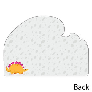 Big Dot of Happiness - Roar Dinosaur Girl - Shaped Thank You Cards - Dino Mite Baby Shower or Birthday Party Thank You Note Cards with Envelopes - Set of 12