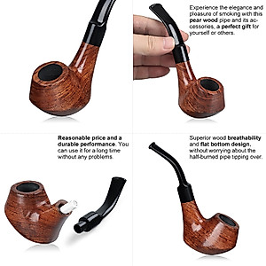 Joyoldelf Smoking Pipe, Wooden Tobacco Pipe with Gift Box, Creative Rosewood Tobacco Pipes for Smoking (no Need Tobacco Pipe Stand) with Pipe Scraper, 9mm Pipe Filter and Smoking Accessories