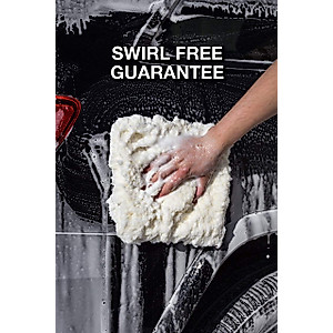 Adam's Professional 10" Car Wash Pad - Made of Professional Grade Plush Synthetic Wool - Safely Wash Your Vehicle Without Introducing New Scratches or Swirls - Swirl Free Washing Guaranteed (3 Pack)