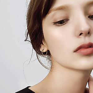 6 Pairs Gold Silver Hoop Earrings for Women Men, Small Endless Stainless Steel Hypoallergenic Earrings Set, Lightweight Nickel Free Cartilage Earingings