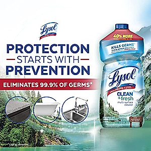 Lysol Multi-Surface Cleaner, Sanitizing and Disinfecting Pour, to Clean and Deodorize, Cool Adirondack Air, 40oz
