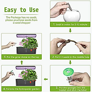 Seed Pods for Hydroponics Growing System - (No Seeds), Hydroponics Supplies with 24 Grow Sponges, 12 Planting pods,2 Set a&b Hydroponic Nutrient Plant Food,28 Stickers,12 Seeding Cover, Total 76 Pcs