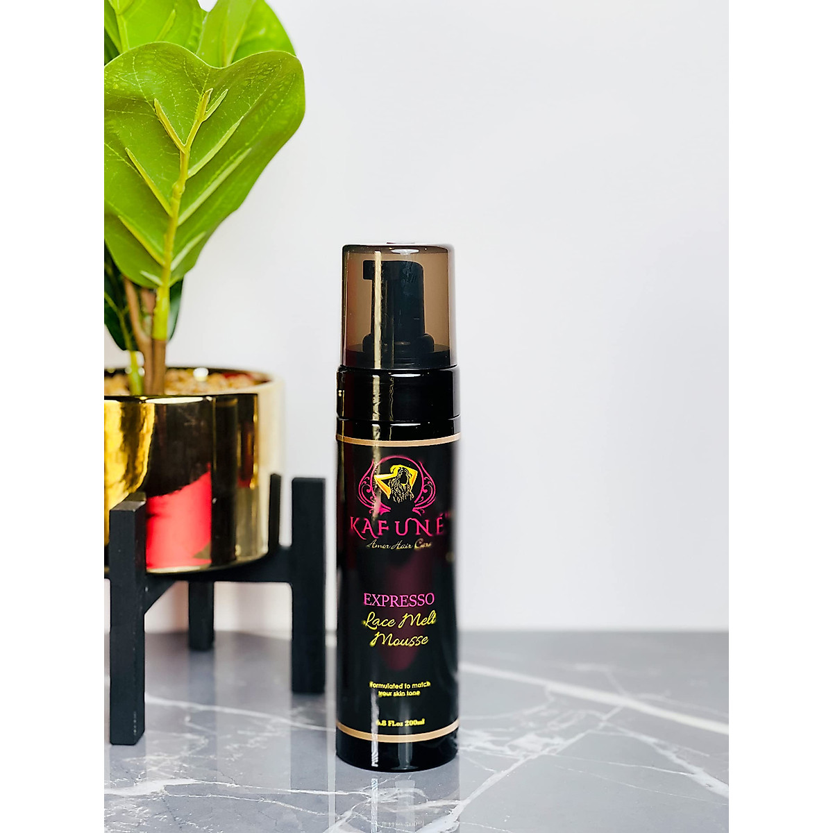 Kafune Amor Premium Lace Melting Mousse - Tinted Quick-Drying Mousse for Lace Wigs, Natural Finish, Ideal for Braids and Baby Hairs - Expresso Dark Brown