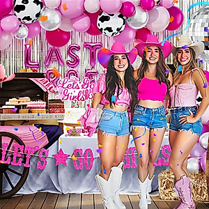 Party Inspo Last Rodeo Bachelorette Party Decorations, Cowgirl Bachelorette Party Decorations, Pink Nashville Western Lets Go Girls Bridal Shower, Fringe Curtain Balloon Banner Cake Topper