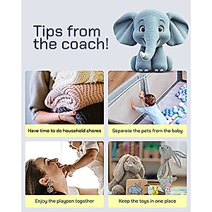 TODALE Baby Playpen for Toddler, Large Baby Playard, Indoor & Outdoor Kids Activity Center with Anti-Slip Base, Sturdy Safety Play Yard with Soft Breathable Mesh, Playpen for Babies(Gray,50”×50”)