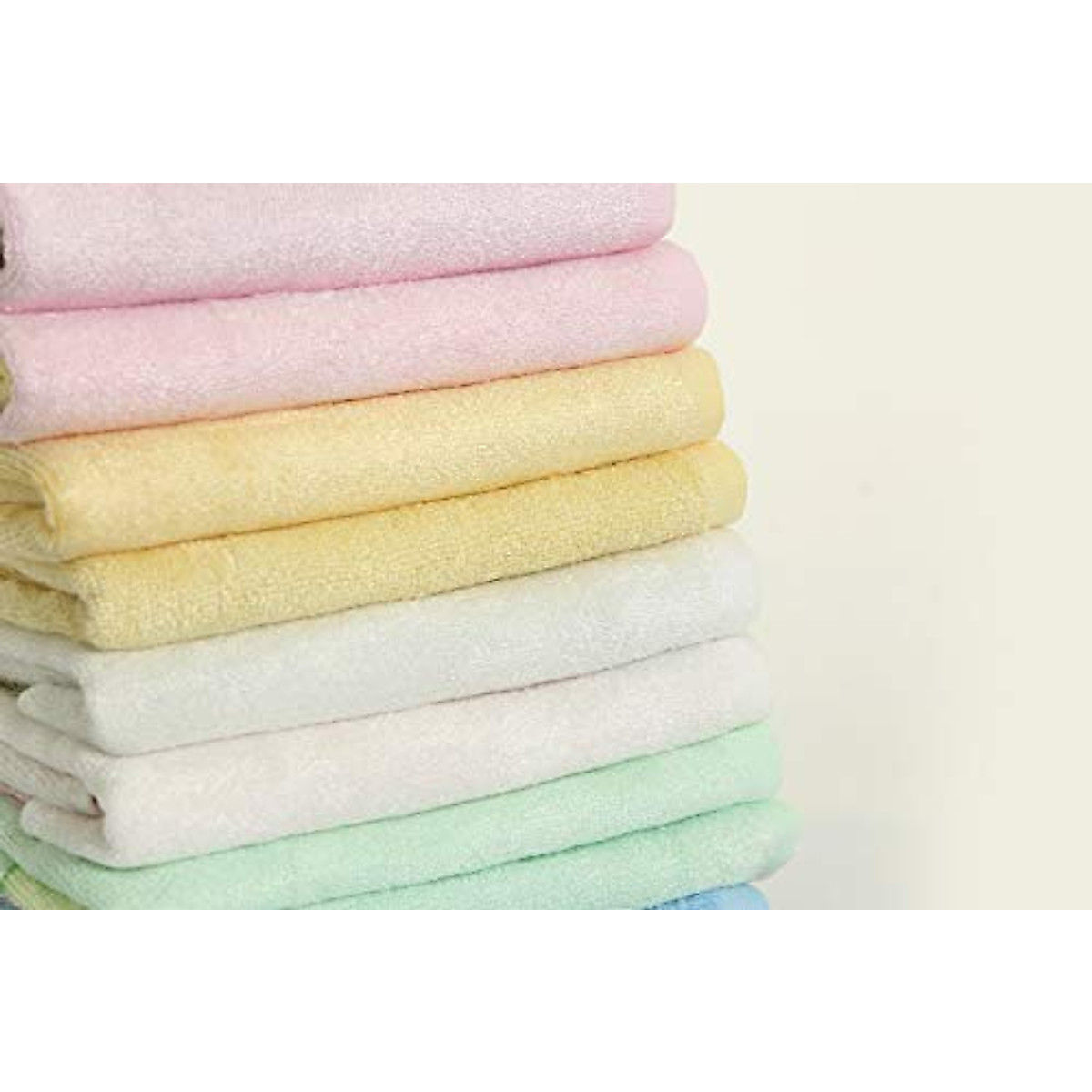 100% Bamboo Fiber Fade-Resistant Super Soft and High Absorbent Multi-Purpose Fingertip Towels, 8 Washcloths Face Cloths (10inch x 10inch).8Pieces