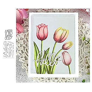 Tulip Silicone Clear Stamp and Die Sets for Card Making, DIY Embossing Photo Album Decorative Craft