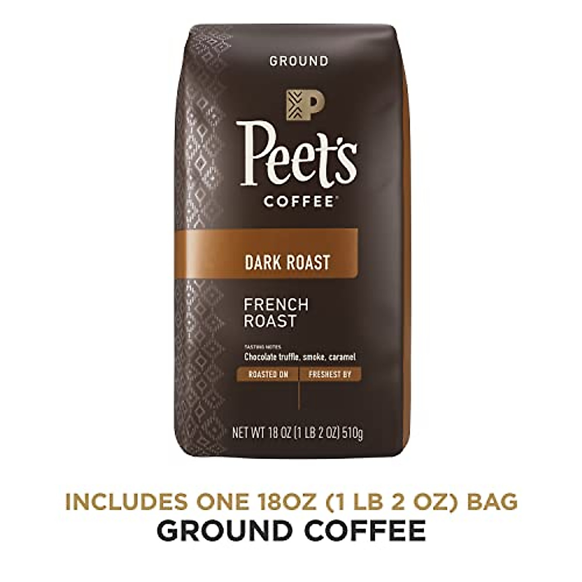 Peet's Coffee, Dark Roast Ground Coffee - French Roast 18 Ounce Bag