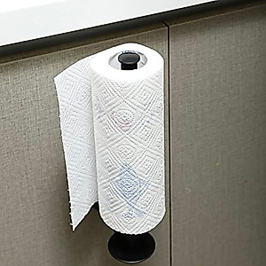Paper Towel Holder Under Cabinet, Self Adhesive Black Paper Towel Holder for Kitchen Under Counter Cabinet Bathroom, for Holding Paper Towel, Plastic Wrap, Tin Foil, Toilet Paper Roll